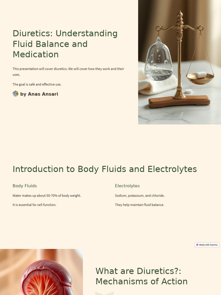 Diuretics Understanding Fluid Balance and Medication | PDF
