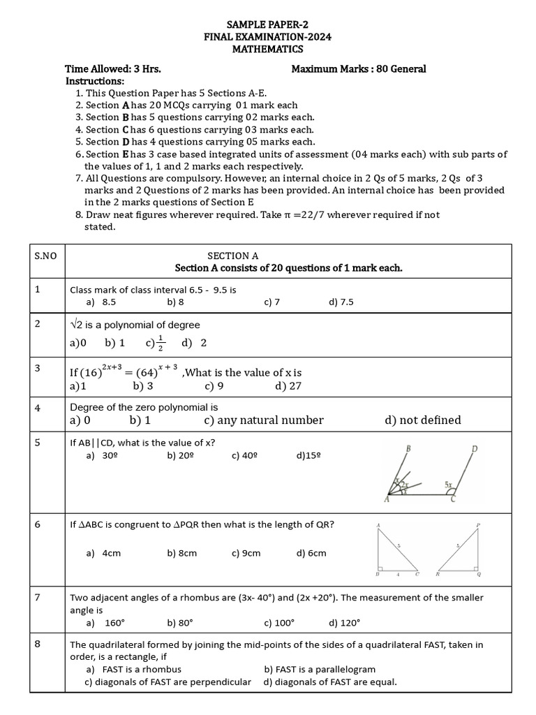 DPS-sample-paper-02 | PDF | Area | Circle