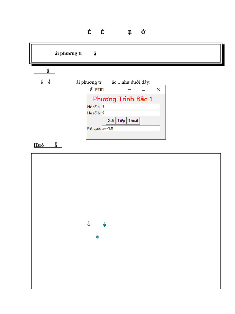 08-Bài tập mẫu Thiết kế giao diện với tkinter | PDF