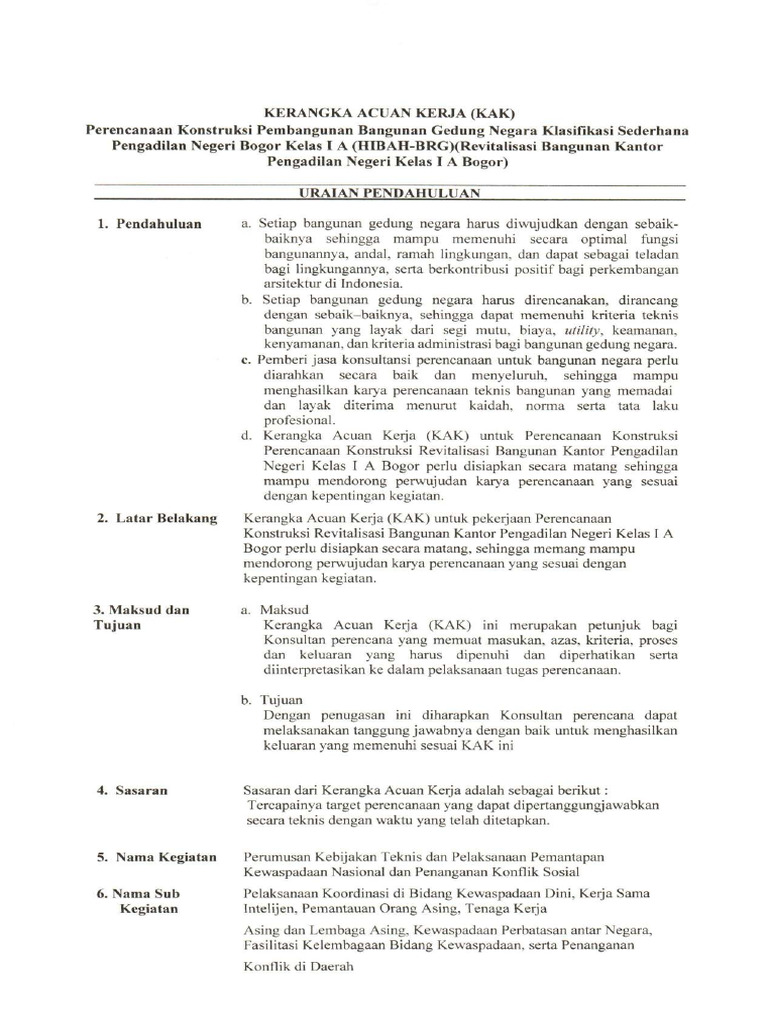 KAK+PERENCANAAN+KANTOR+PN+BOGOR+KOTA+BOGORcompressed+1 | PDF