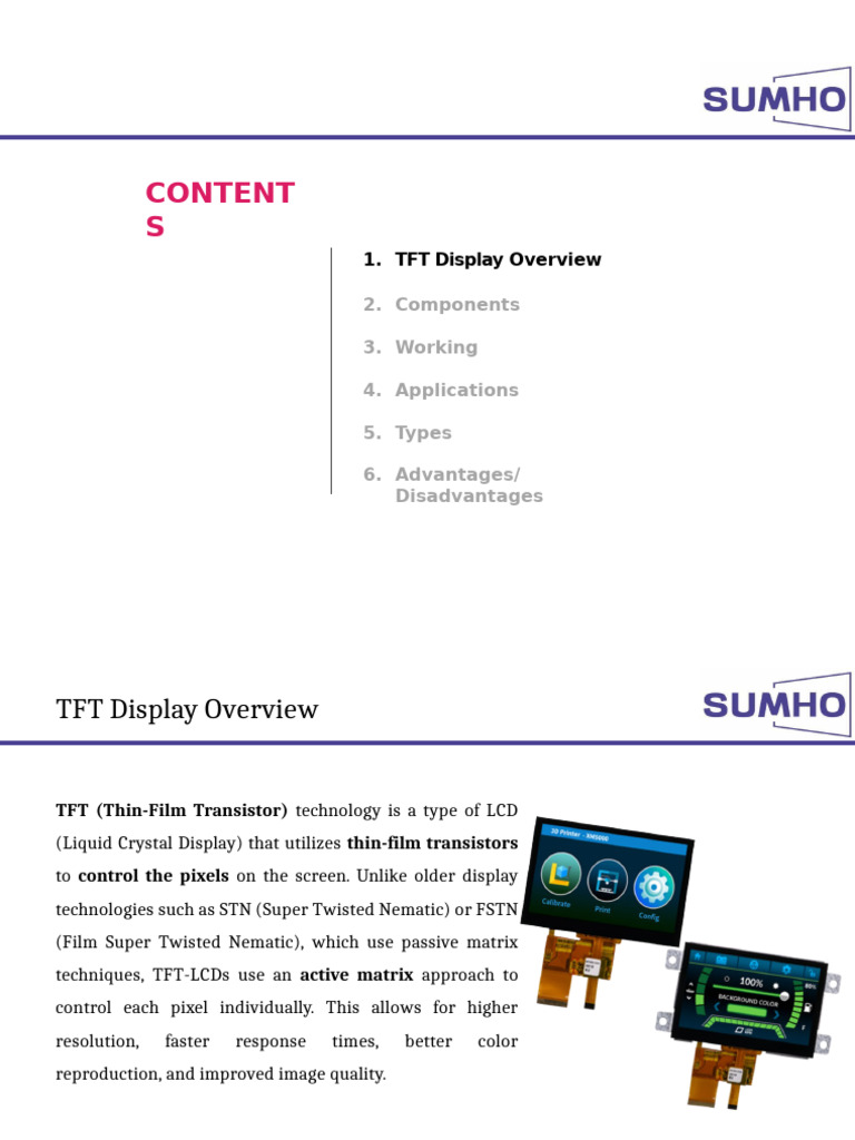 SUMHO- TFT | PDF | Liquid Crystal Display | Computer Monitor
