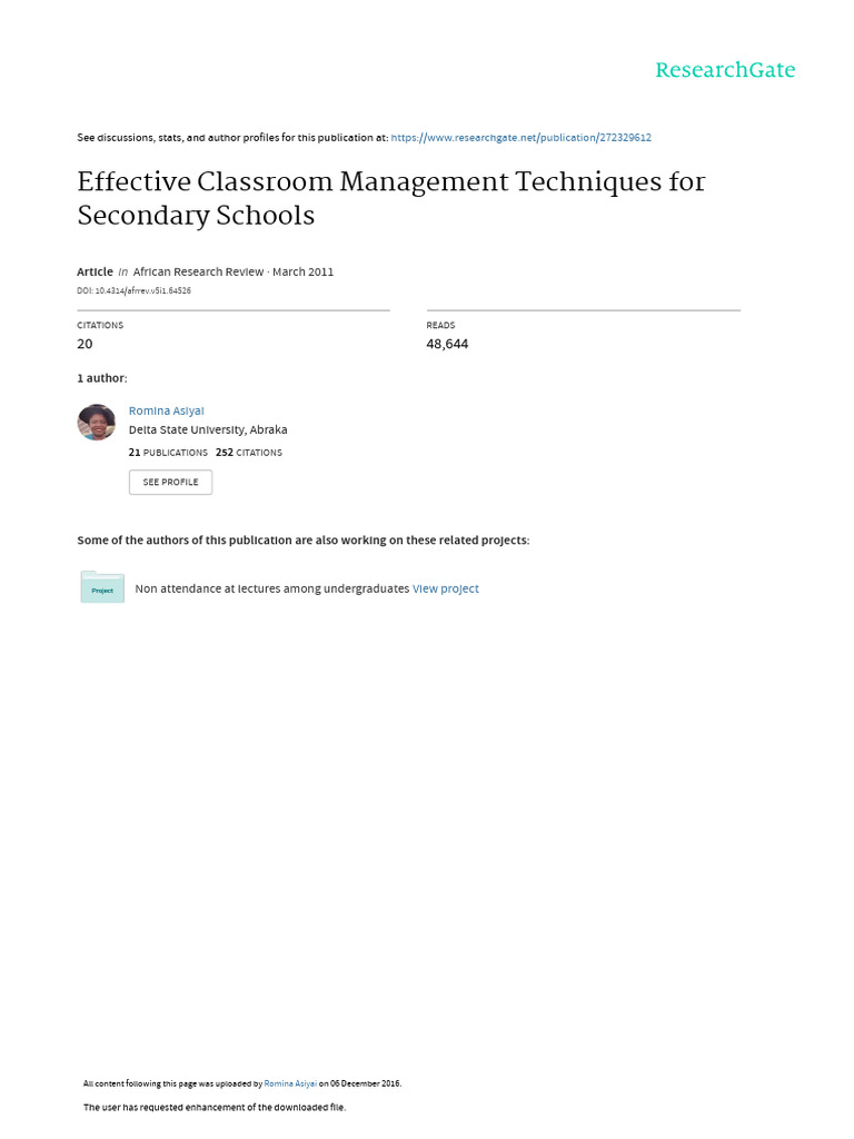 Effective Classroom Management Strategies | PDF | Classroom Management ...