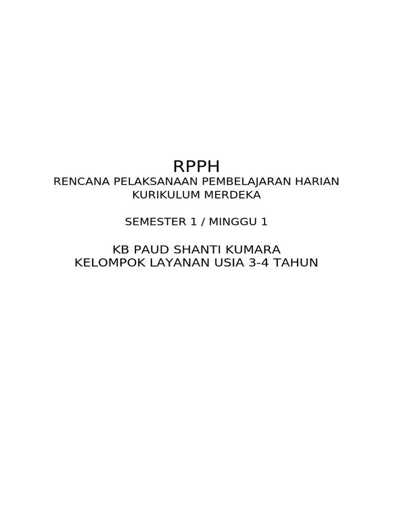 Modul Ajar & RPPH (Contoh) | PDF
