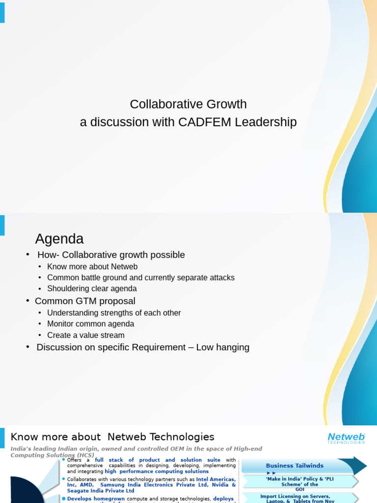 The Colloborative Growth Dicussion - Netweb - Presentation CADFEM - 2024 | PDF | Cloud Computing ...