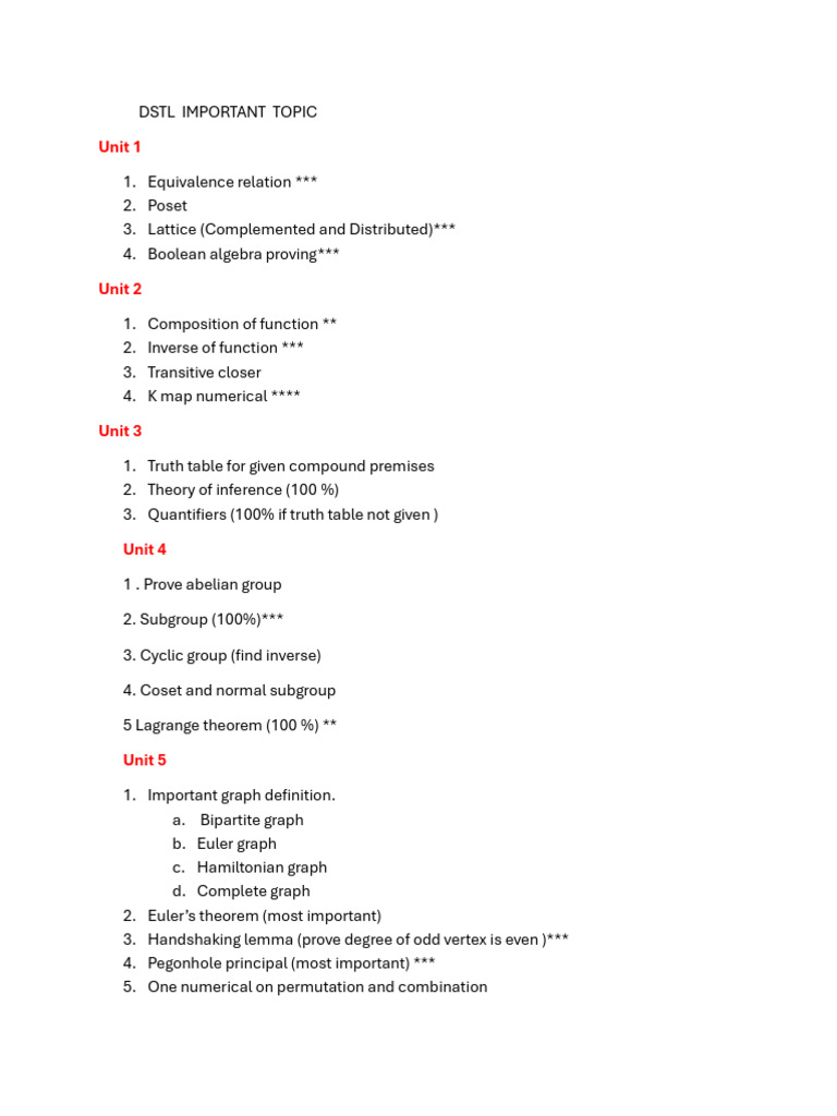 DSTL Important Topic | PDF