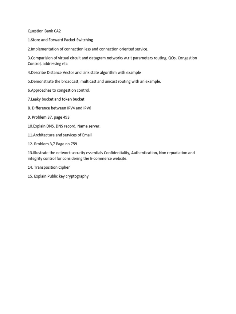 Question Bank CA2 | PDF