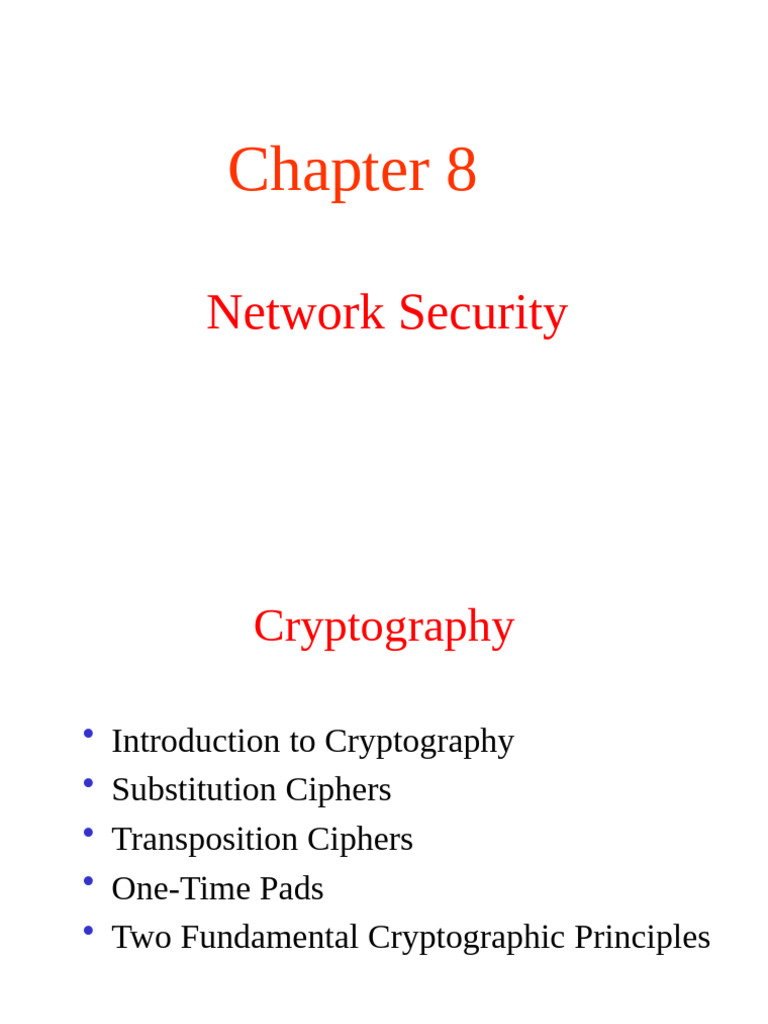Chapter 8. Network Security | PDF | Cryptography | Encryption