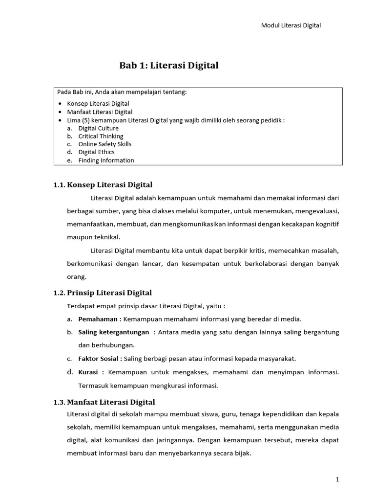 Modul Digital Literasi - MATERI - 3 | PDF
