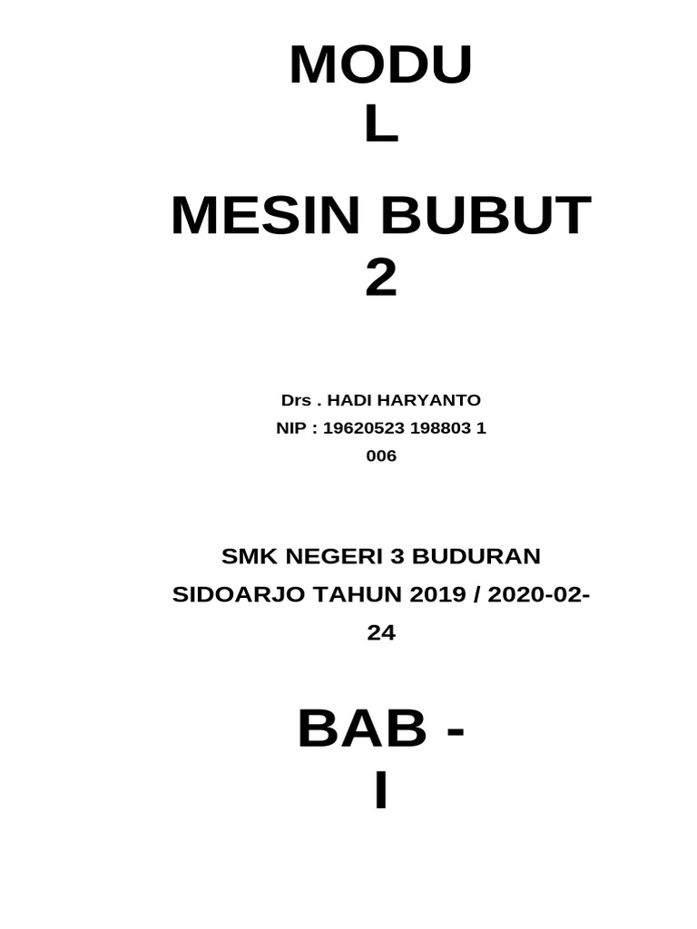 1. MODUL - MESIN BUBUT 2 | PDF