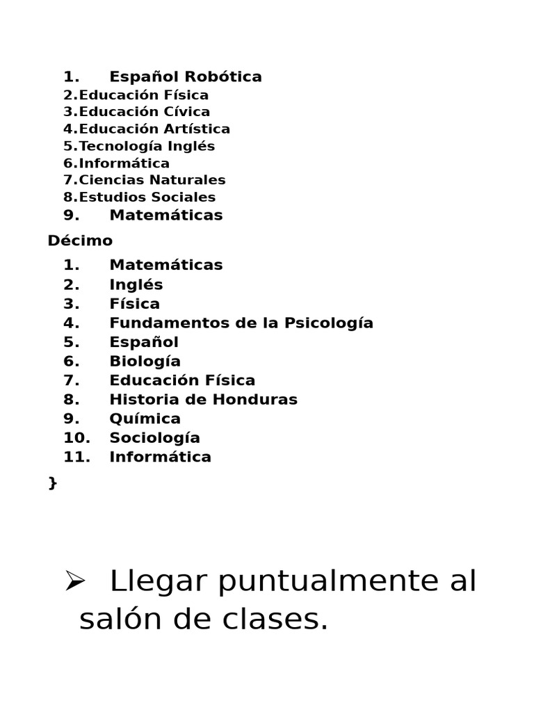 Reglas de Clase | PDF