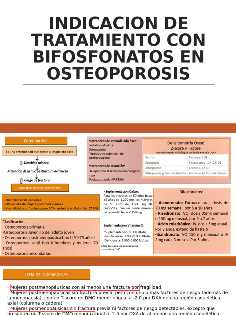 INDICACION DE TRATAMIENTO FARMACOLOGICO EN OSTEOPOROSIS | PDF ...