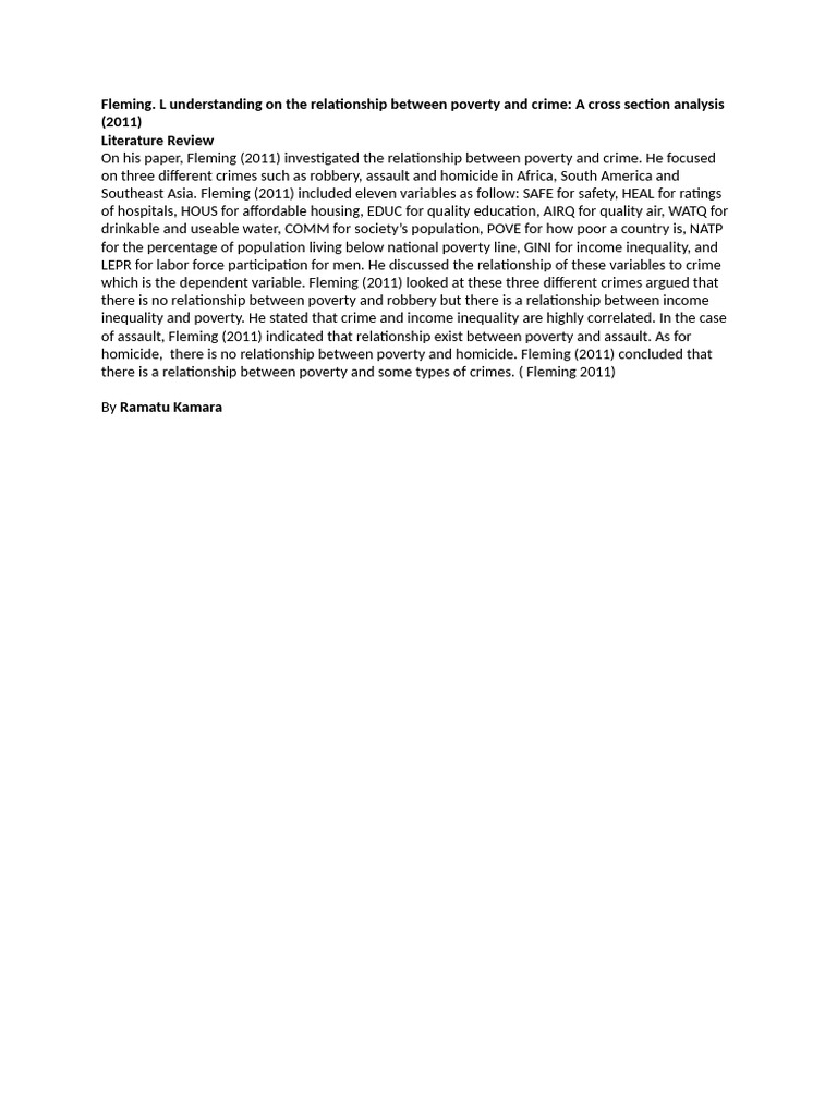 Ramatu Kamara's Literature Review | PDF