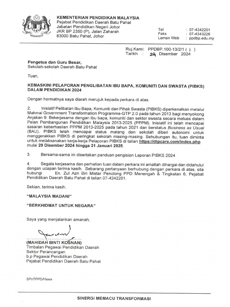 Kemaskini Pibks | PDF