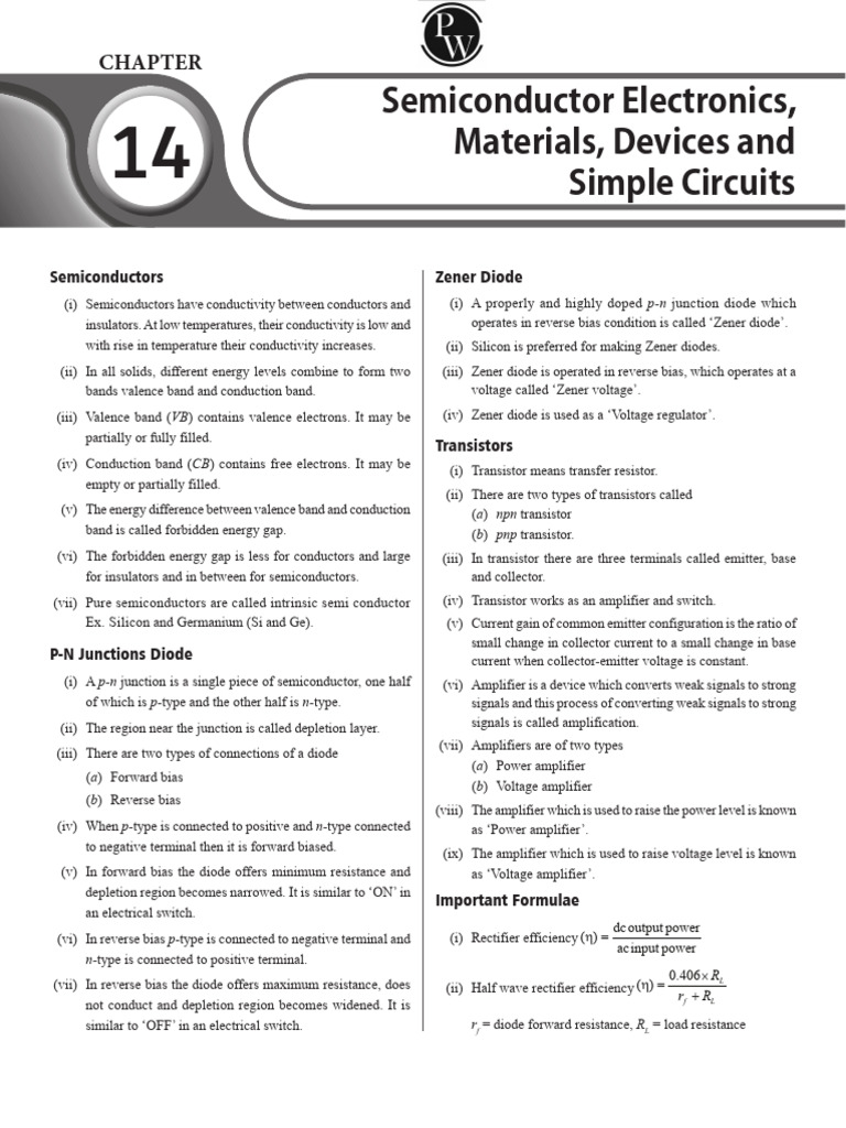 Semiconductor Electronics, Materials, Devices and Simple Circuits ...