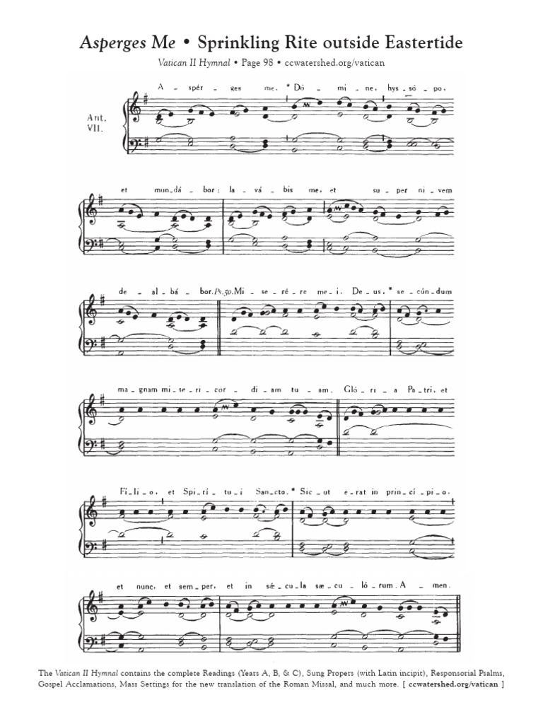 Asperges Me (Gregorian) - Iringan | PDF