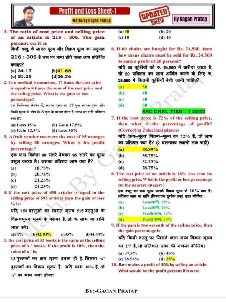 profit loss 1 | PDF