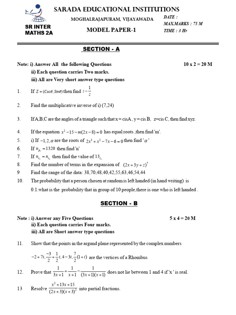MATHS-2A | PDF | Variance | Zero Of A Function