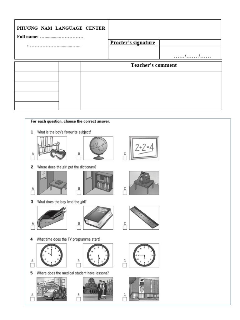 KET Final Test Document 2024-2025 | PDF