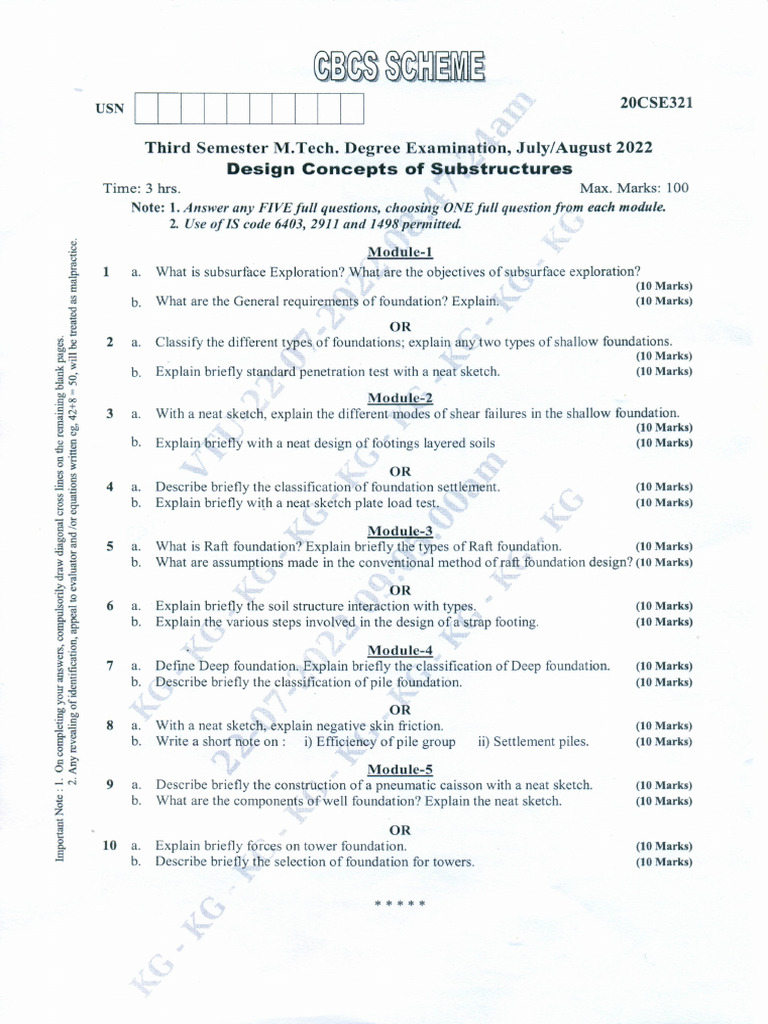 Design Concepts of Substructures July 2022 | PDF | Foundation (Engineering) | Deep Foundation