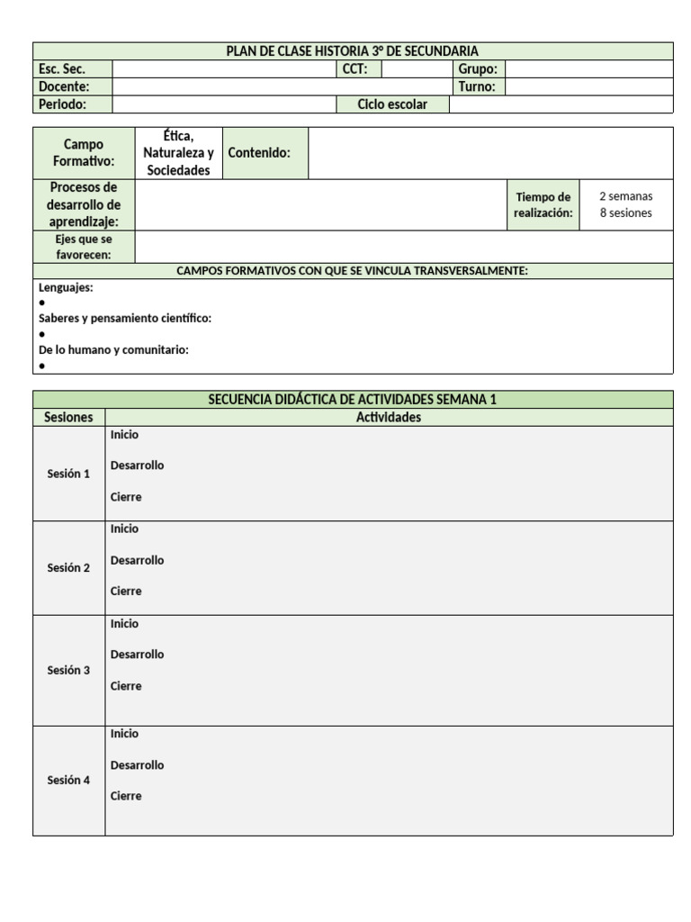 FORMATO DE PLANEACIÓN | PDF