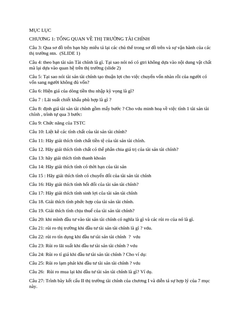 Trắc Nghiệm TTTC | PDF