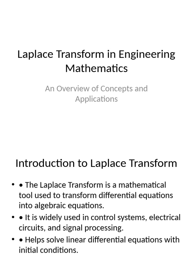 Laplace Transform Applications in Engineering | PDF
