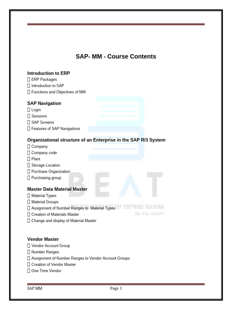 SAP_MM_Tcodes | PDF