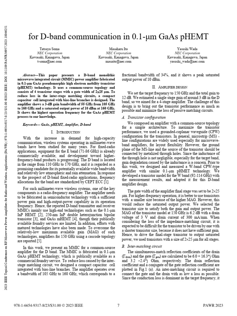 A_160-GHz_10-dBm_power_amplifier_for_D-band_communication_in_0.1-m_GaAs_pHEMT (1) | PDF ...