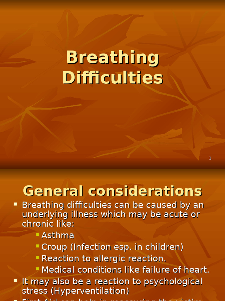09 Breathing Difficulties | PDF | Breathing | Asthma