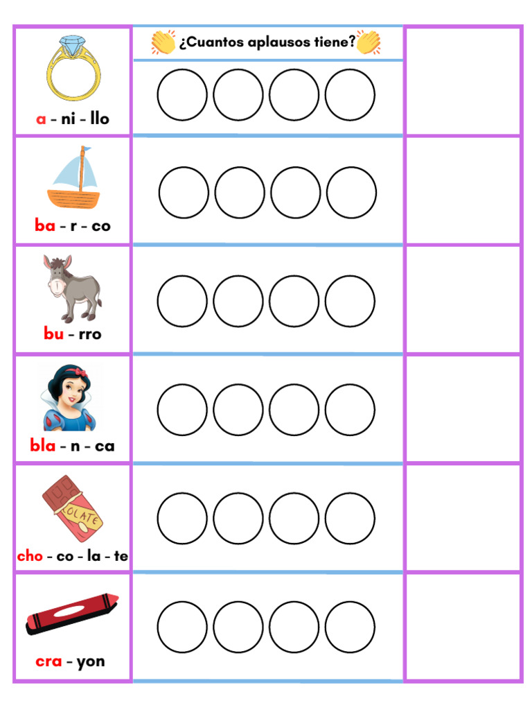 Ejercicio Silabas | PDF