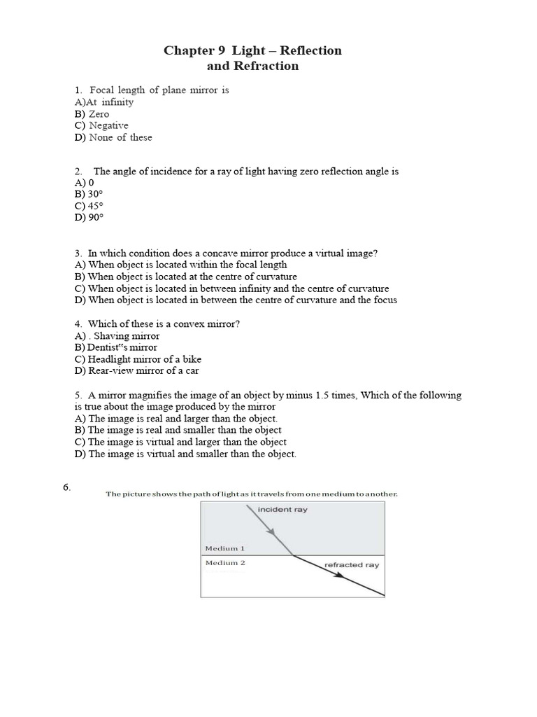 Light - Reflection and Refraction | PDF | Mirror | Applied And Interdisciplinary Physics