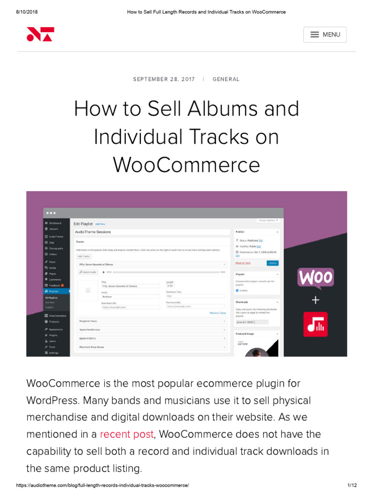 How to Sell Full Length Records and Individual Tracks on WooCommerce | PDF | Online Services ...