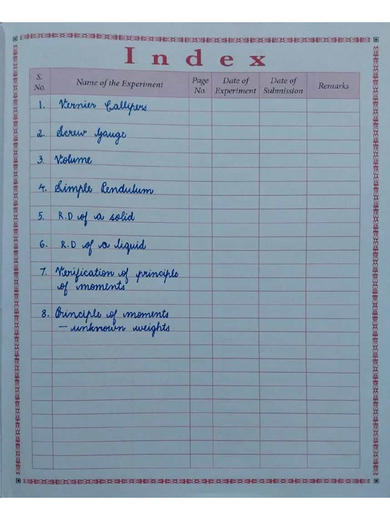 STD IX - Physics Practicals | PDF