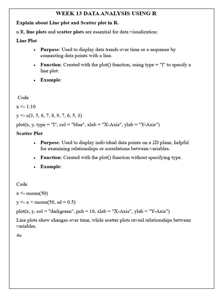 WEEK 13 DATA ANALYSIS USING R | PDF