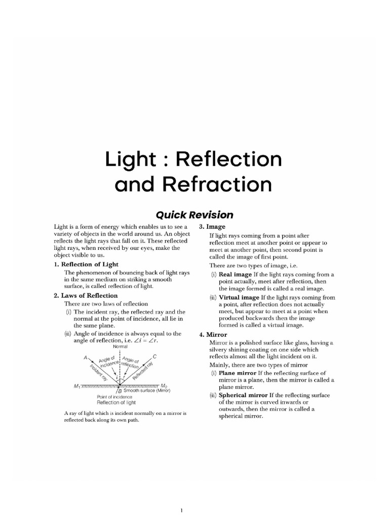 Light Reflection Refraction | PDF