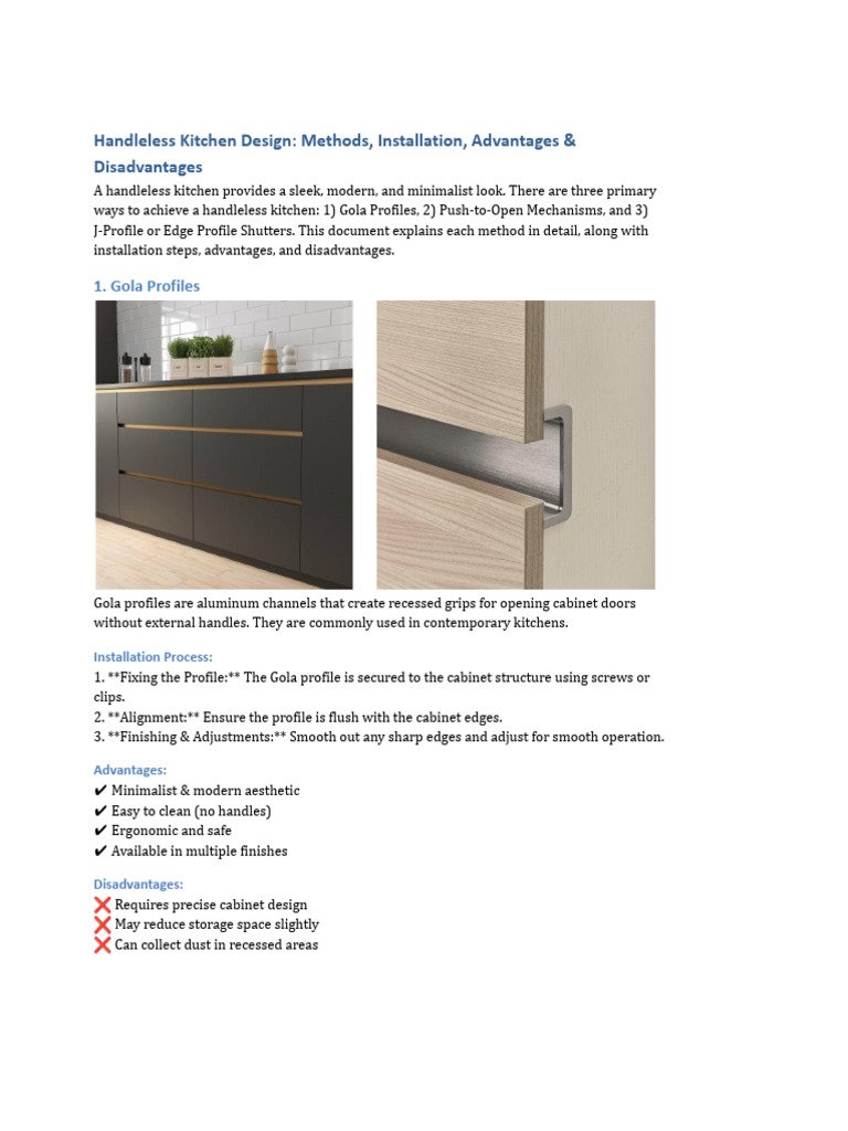 handless kitchen | PDF | Cabinetry | Door