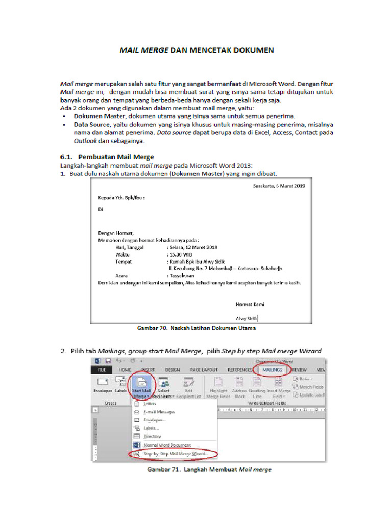 Mail Merge Dan Mencetak Dokumen | PDF