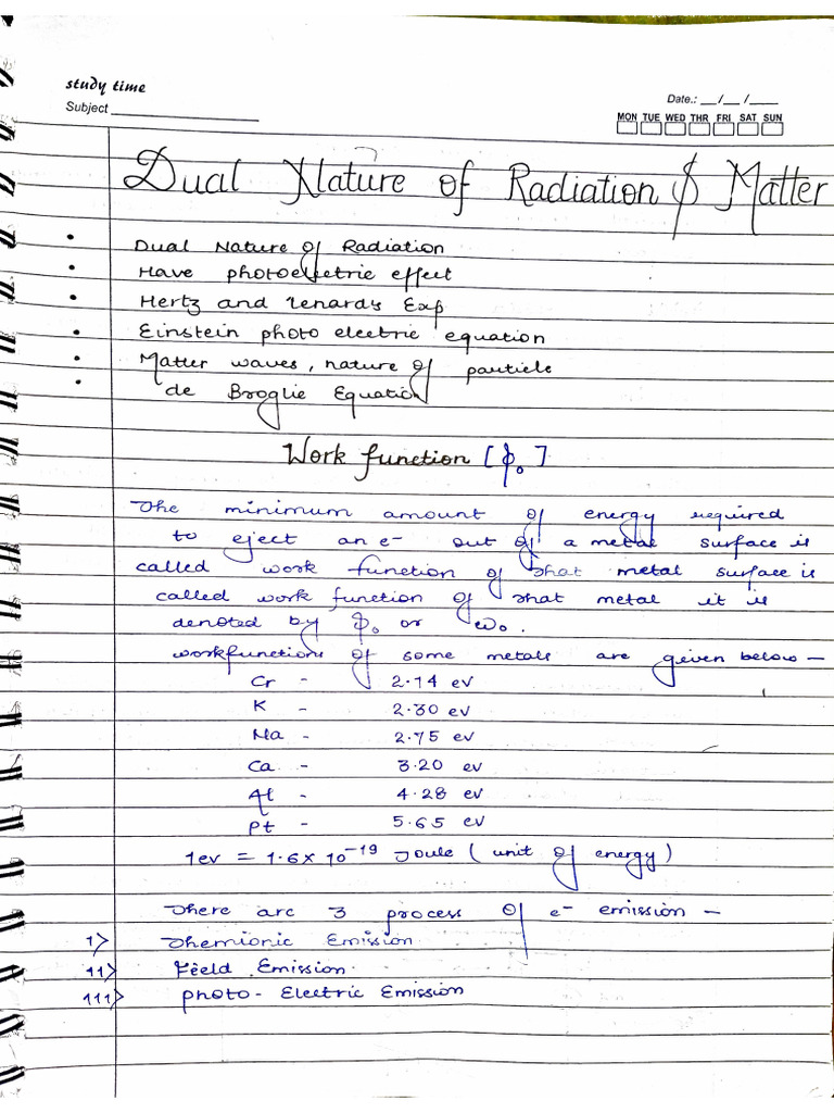 Dual Nature of Radiation &Matter | PDF