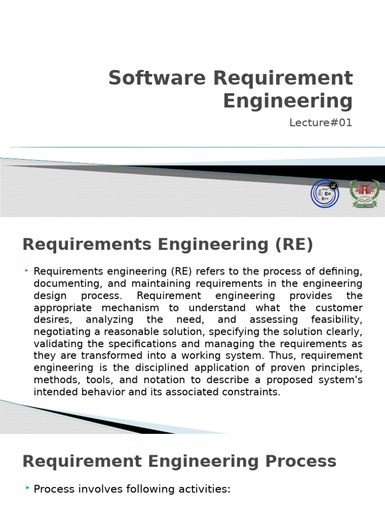 Chapter#01 Requirement Engineering Process | PDF | Use Case | Engineering