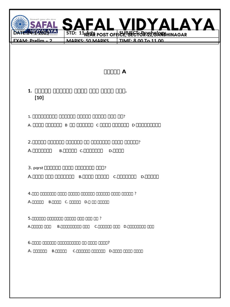 Prelim Exam 2 11-Arts Psychology | PDF