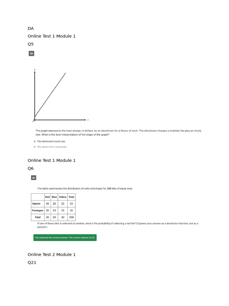 Data Analysis DSAT Bluebook Test Questions | PDF
