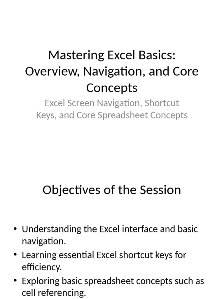 Mastering Excel Basics | PDF