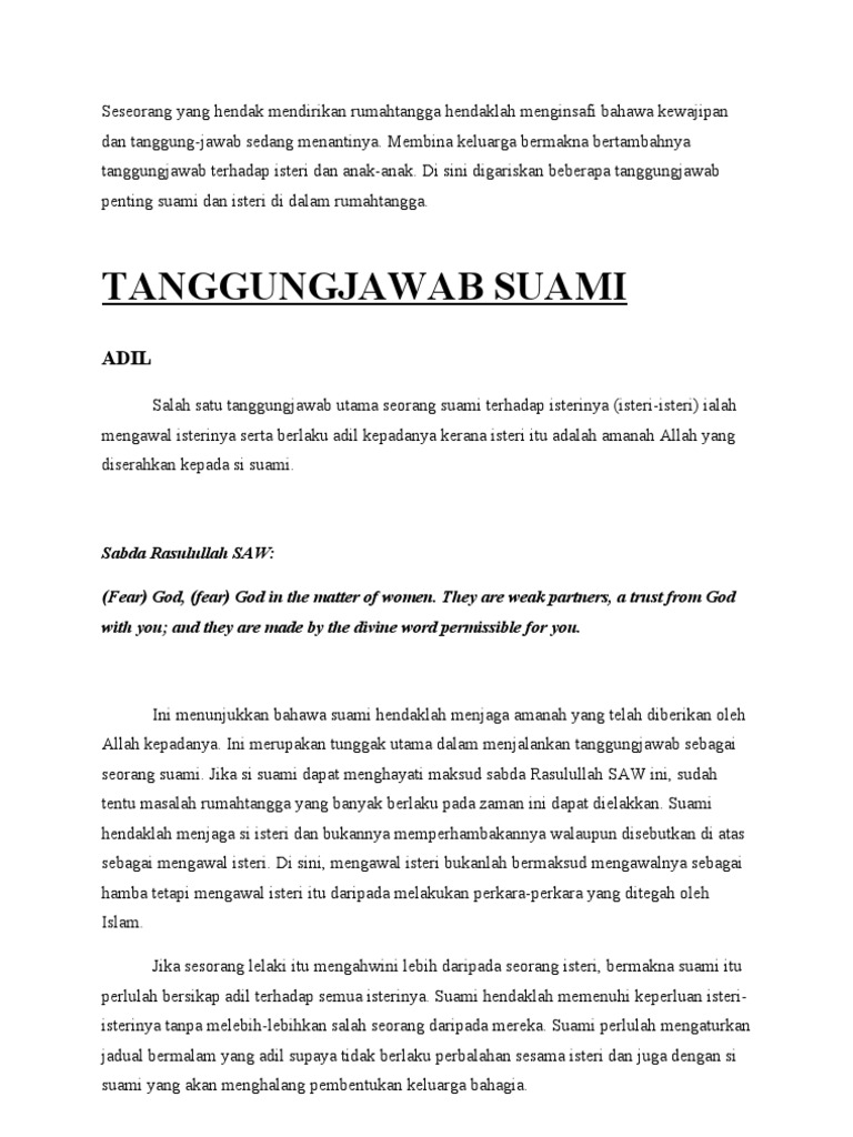Tanggungjawab Suami | PDF