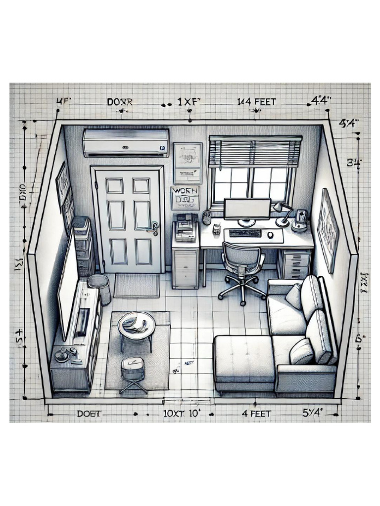 DALL E 2025-02-08 23.01.47 - A 2D Architectural Blueprint of A 10x10 ...