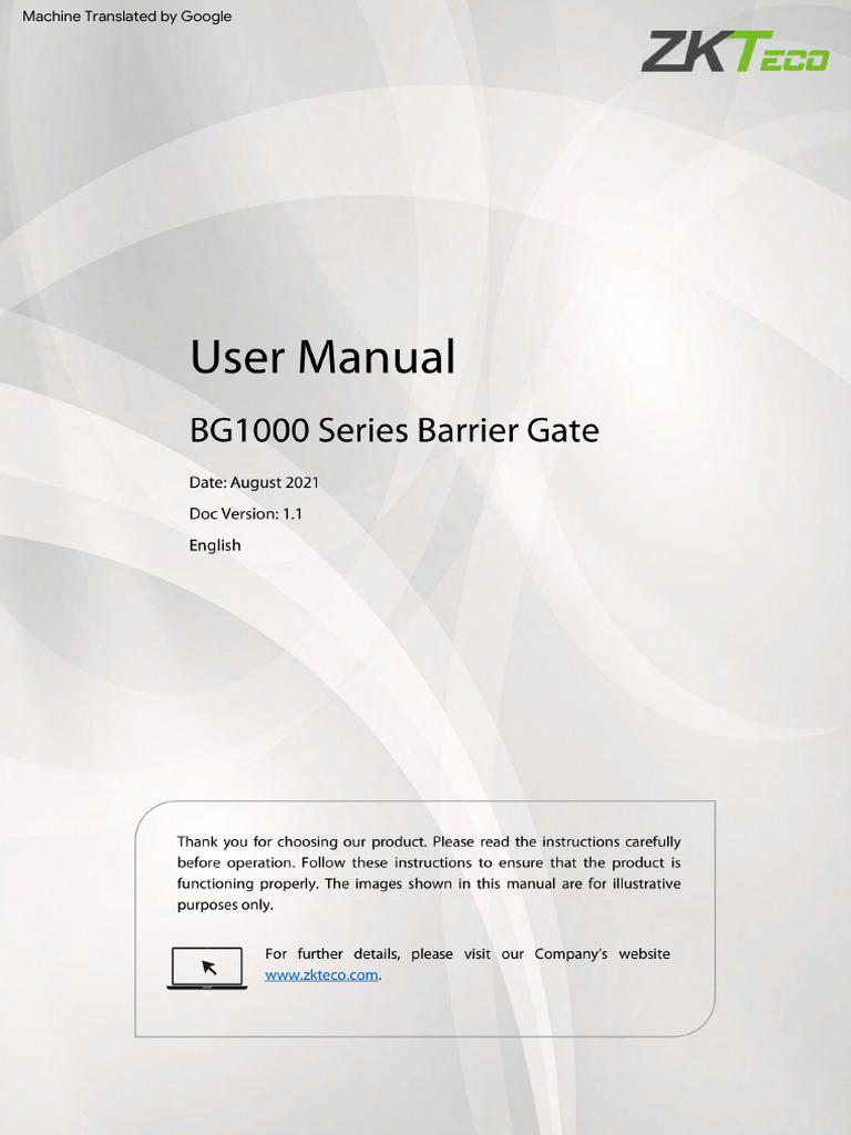 BG1000-Series-Barrier-Gate-User-Manual Español | PDF | Biometría ...
