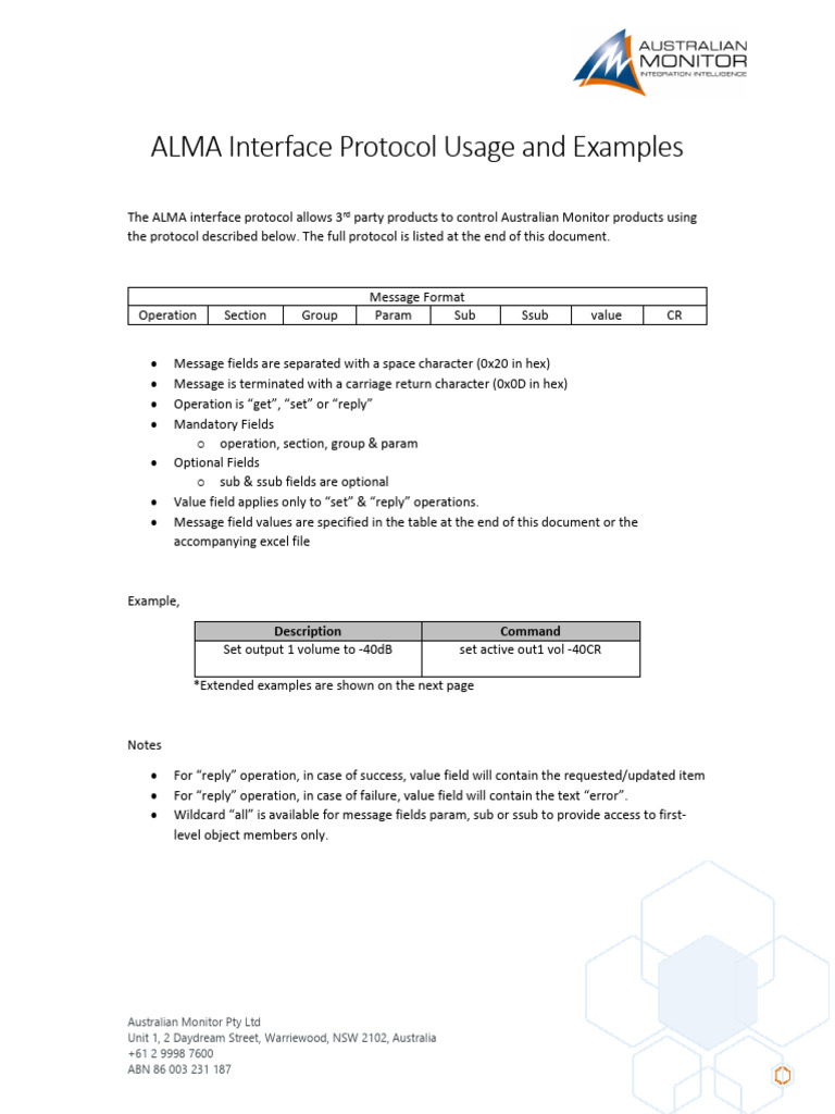 ALMA Interface Protocol Usage and Examples | PDF | Computer Networking ...