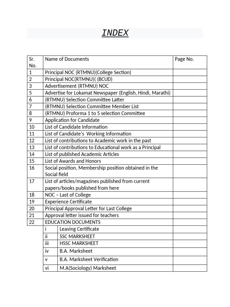 RTMNU Principal NOC and Education Docs | PDF