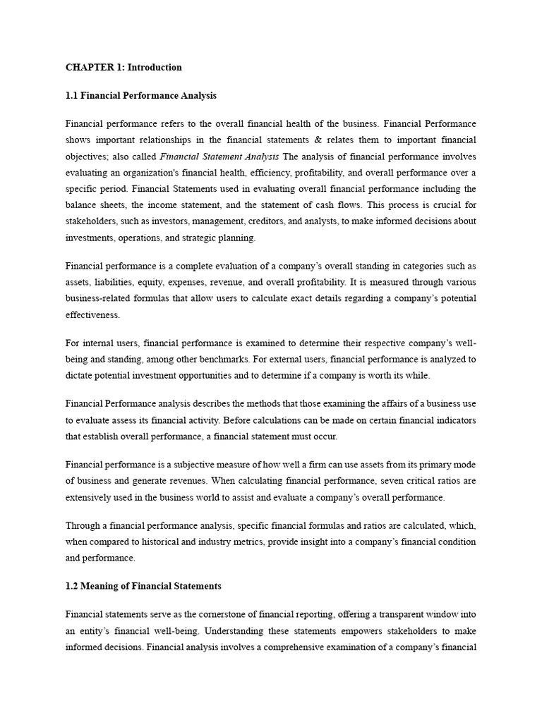Financial Performance Analysis Overview | PDF | Balance Sheet | Income ...
