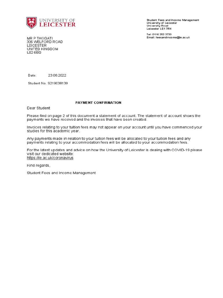 Payment Confirmation | PDF