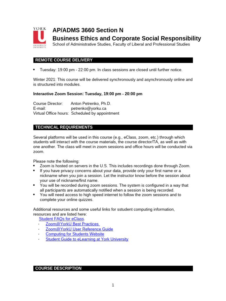 ADMS 3660 Business Ethics Course Guide | PDF | Academic Dishonesty ...